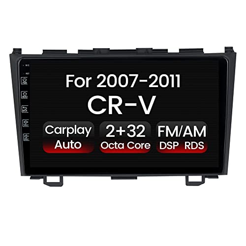 Android 11 Car Stereo Double Din for Honda CRV 2007 2008 2009 2010 2011, 9 Inch Car Radio Built in Carplay Android Auto GPS Navigation IPS Touchscreen Support BT FM AM, 2GB RAM 32GB ROM……