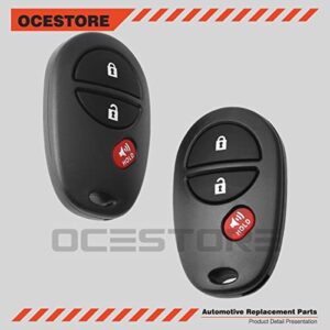 OCESTORE 2Pcs Car Key Fob Keyless Entry Remote GQ43VT20T 3-btn Compatible with Tundra Tacoma Sequoia Highlander Sienna