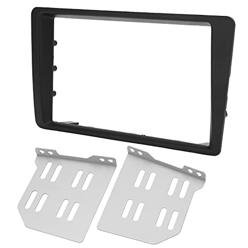 Aramox 2Din ABS Radio Stereo Fascia, Dash Frame Trim Dash Stereo Bezel Replacement, Fit for Civic LHD 2001-2005, Black