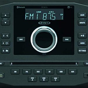 Jensen JWM62A AM|FM|DVD|CD|USB|AUX|App Ready Bluetooth Wallmount Stereo w/App Control, 3-Speaker Zones / 8 Speaker Output 8X 6 Watt, Receives Bluetooth Audio (A2DP) (Renewed)