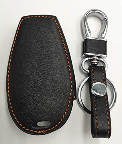 KAWIHEN Key Fob Leather Cover Compatible with Chrysler 300 T&C Dodge Challenger Charger Durango Grand Caravan Journey Ram 1500-3500 Magnum Jeep Grand Cherokee Commander M3N5WY783X IYZ-C01C GQ453T