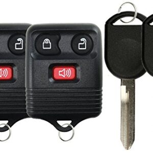 KeylessOption Keyless Entry Remote Control Fob Uncut Blank Car Ignition Key For GQ43VT11T, CWTWB1U345 (Pack of 2)