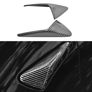 CHQLPBF for 2021 Model 3 Y Accessories 2 Pcs Side Camera Trim Turn Signal Cover Side Markers Turn Signal Camera Cover (Glossy Carbon Fiber)