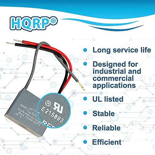 HQRP Ceiling Fan Capacitor CBB61 5uf+5uf 4-Wire