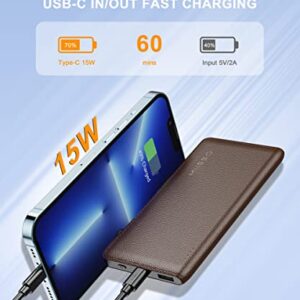 Portable Charger Built in Cable 10000mAh Power Bank Slim External Phone Charger Lightweight Battery Backup Charger Cell Phone Battery Pack Fast Portable Power Pack Compatible with iPhone, Android