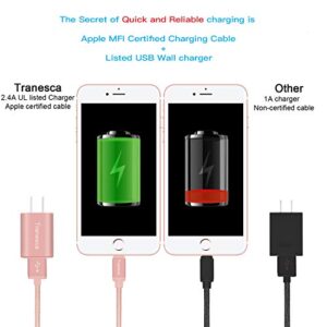 Tranesca Dual USB Wall Charger and 6ft Charging Cable (Rose Gold)