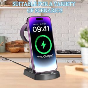 Wireless Charger 3 in 1, 18W Phone Charger Stand, Wireless Charger, Charging Station with Fast Charging Adapter for iPhone/14/13/12/11/Pro/X/Max, AirPods 3/2 Pro, Apple Watch,Samsung, Xiaomi, Huawei