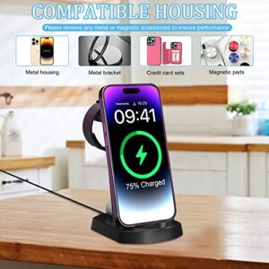 Wireless Charger 3 in 1, 18W Phone Charger Stand, Wireless Charger, Charging Station with Fast Charging Adapter for iPhone/14/13/12/11/Pro/X/Max, AirPods 3/2 Pro, Apple Watch,Samsung, Xiaomi, Huawei