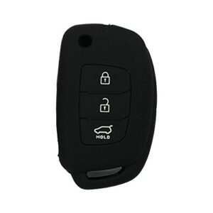 segaden granular pattern silicone cover protector case holder skin jacket compatible with hyundai ix45 santa fe accent 3 button flip remote key fob cv4111 black