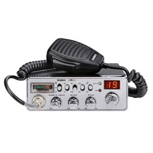 uniden pc68ltx 40-channel cb radio with pa/cb switch, rf gain control, mic gain control, analog s/rf meter, instant channel 9, automatic noise limiter, and hi-cut switch,silver