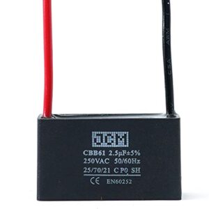 jcm 2 wire ceiling fan capacitor 2.5uf 250vac cbb61