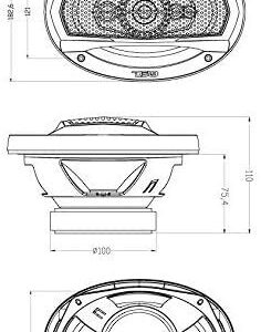 DS18 SLC-N69X Coaxial Speaker - 6x9, 4-Way Speaker, 260W Max Power, 65W RMS, Woofer, Midrange, and Tweeters in one, Removable Cover Included - Select Speakers Provide Undiscovered Value - 2 Speakers