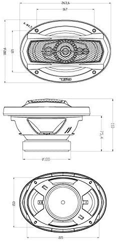 DS18 SLC-N69X Coaxial Speaker - 6x9, 4-Way Speaker, 260W Max Power, 65W RMS, Woofer, Midrange, and Tweeters in one, Removable Cover Included - Select Speakers Provide Undiscovered Value - 2 Speakers