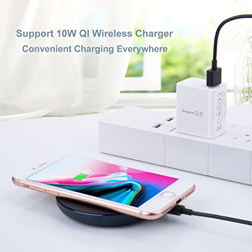 Fast Charge 3.0 Wall Charger, OKRAY 2 Pack 18W 3.0 Adapter Fast Charging USB Wall Charger Power Blocks Compatible iPhone 13/12/11/XR/XS/iPad, Samsung Galaxy S20/10/S9/S8, Note 10/9, Wireless Charger