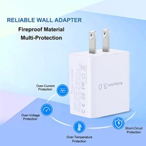 Fast Charge 3.0 Wall Charger, OKRAY 2 Pack 18W 3.0 Adapter Fast Charging USB Wall Charger Power Blocks Compatible iPhone 13/12/11/XR/XS/iPad, Samsung Galaxy S20/10/S9/S8, Note 10/9, Wireless Charger