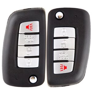 selead 2pcs flip key fob 4 buttons keyless entry remote fit for 2004-2009 for nissan altima maxima 350z armada for infiniti ex35 fx35 fx45 antitheft keyless entry systems kbrastu15