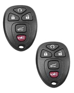 2pcs keyless entry remote control car key fob fit for chevy traverse tahoe suburban/buick enclave/cadillac escalade/07-2016 gmc acadia yukon replacement remote control 5 buttons ouc60270 ouc60221