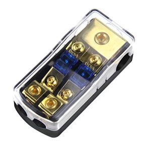 zookoto copper distribution block, 0ga(4/6/8/10) ga to 4(6/8/10) ga 60 amp mini anl 2 way fuse holder