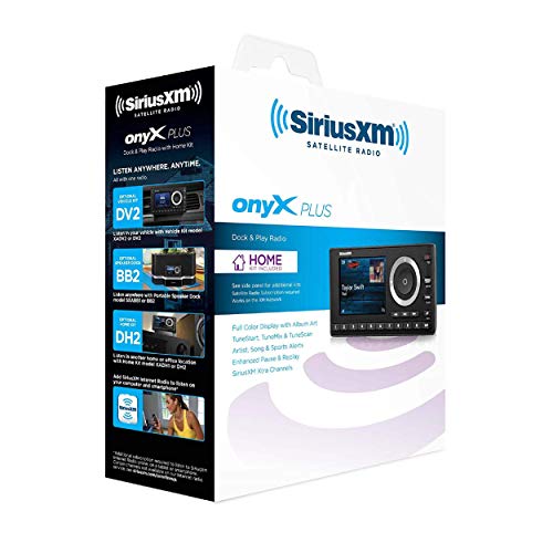 SiriusXM Onyx Plus Satellite Radio w/ Home Kit, Enjoy SiriusXM on your Home Stereo or Powered Speakers for as Low as $5/month + $60 Service Card with Activation