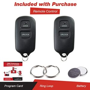 2X KeylessOption Remote Key Fob 2btn for Toyota (HYQ12BBX,HYQ12BAN, HYQ1512Y)