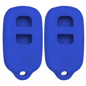 keyless2go replacement for new silicone cover protective cases for remote key fobs with fcc gq43vt14t hyq12ban hyq12bbx – blue (2 pack)