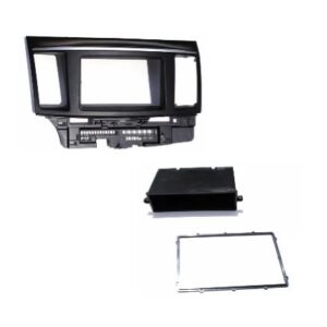 Aftermarket Radio Stereo Double Din Dash Installation Install Kit + Wire Harness Compatible with Mitsubishi Lancer/Lancer Evolution (2007-2017)