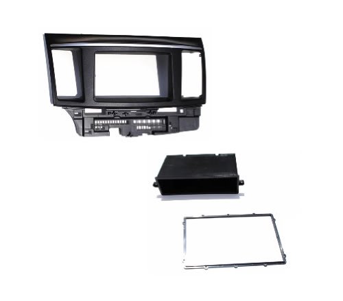 Aftermarket Radio Stereo Double Din Dash Installation Install Kit + Wire Harness Compatible with Mitsubishi Lancer/Lancer Evolution (2007-2017)