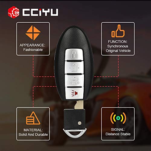 cciyu 2 X Flip Key Fob Uncut Blade (Shell case only) Replacement for Nissan Altima Maxima Murano for Infiniti FX35 FX37 FX50 G25 G35 G37 Q40 Q60 QX70 4 Buttons with FCC: KR55WK48903 KR55WK49622