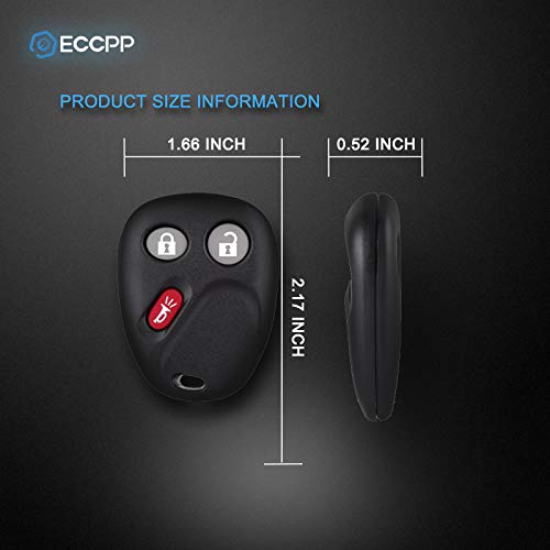 ECCPP 2X Key Fob CASE Keyless Entry Remote Control Car Replacement for Chevy Silverado for Suburban for Avalanche series SSR Tahoe Equinox for Buick for Pontiac for Cadillac for Saturn 03-07 LHJ011B