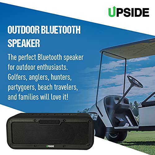 Upside Golf Magnetic Bluetooth Speaker for Golf Cart - Super XL PRO Waterproof Sound System - Mountable Golf Cart Speaker - Awesome 120+ Foot Wireless Range - Rechargeable 15 HR Battery Life