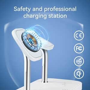 3 in 1 Wireless Charging Station for MagSafe,15W Fast Magnetic Wireless Charger with 20W PD Adapter and LED Night Light Compatible with iPhone 14/13/12 Series,Apple Watch and AirPods(White)