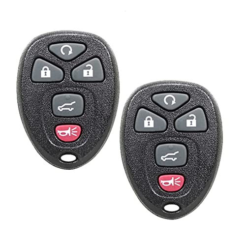 Key Fob Keyless Entry Remote Replacement for Chevy Traverse 2007-2016 Tahoe Suburban GMC Acadia Yukon XL Buick Enclave Cadillac Escalade Saturn Outlook OUC60270 OUC60221 (Set of 2)