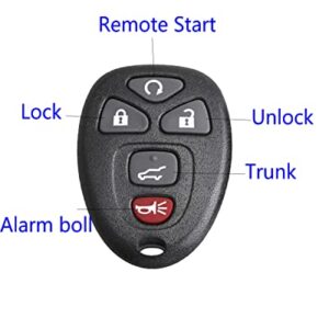 Key Fob Keyless Entry Remote Replacement for Chevy Traverse 2007-2016 Tahoe Suburban GMC Acadia Yukon XL Buick Enclave Cadillac Escalade Saturn Outlook OUC60270 OUC60221 (Set of 2)