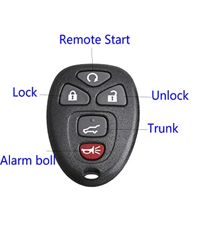 Key Fob Keyless Entry Remote Replacement for Chevy Traverse 2007-2016 Tahoe Suburban GMC Acadia Yukon XL Buick Enclave Cadillac Escalade Saturn Outlook OUC60270 OUC60221 (Set of 2)