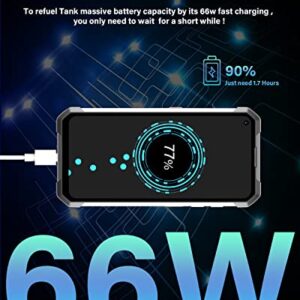 Unihertz Tank 4G Rugged Smartphone with 22000mAh Largest Battery, 66W Fast Charging, 6.81" FHD, 108MP Camera 20MP Night Vision, IP68 Waterproof 8GB+256GB, Fingerprint/Face Recognition