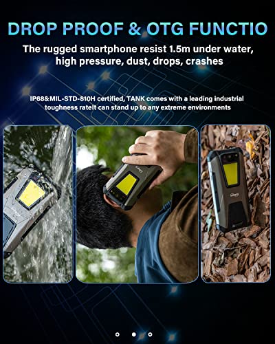 Unihertz Tank 4G Rugged Smartphone with 22000mAh Largest Battery, 66W Fast Charging, 6.81" FHD, 108MP Camera 20MP Night Vision, IP68 Waterproof 8GB+256GB, Fingerprint/Face Recognition