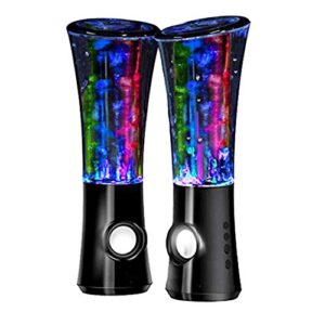 kalando wireless bluetooth colorful led water speaker with dancing fountain light show sound for pc, mp3 player, laptops, smartphone black