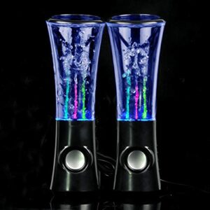 KALANDO Wireless Bluetooth Colorful LED Water Speaker with Dancing Fountain Light Show Sound for PC, MP3 Player, Laptops, Smartphone Black