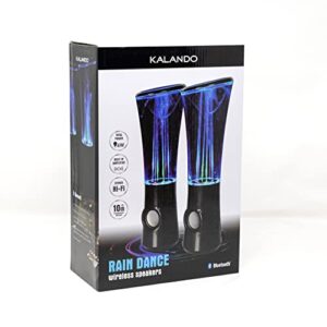 KALANDO Wireless Bluetooth Colorful LED Water Speaker with Dancing Fountain Light Show Sound for PC, MP3 Player, Laptops, Smartphone Black