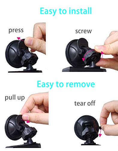 Dash Cam Suction Cup Mount for Oldshark Amuoc Jeemak Chortau Screw-Connect Dashcam, Clip on Car dvr Holder, Strong Suction Power, Easy to Install Use, Easy to Remove, Heat Resistant, 2 Pcs