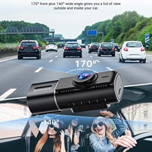 Dual Dash Cam Front and Inside 1080P Dash Camera for Cars IR Night Vision Car Camera for Taxi Accident Lock Parking Monitor 2 Mounting Options