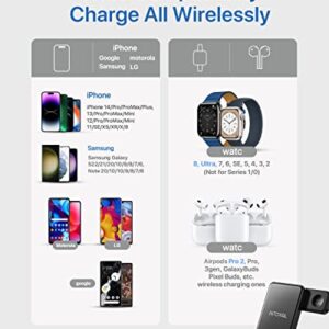 Intoval Charging Station for Apple iPhone/Watch/Airpods, 3 in 1 Foldable Wireless Charger for iPhone 14/13/12/11/XS/XR/XS/X/8, iWatch 8/Ultra/7/6/SE/5/4/3/2, Airpods Pro2/Pro1/3/2/1 (F3,Black)