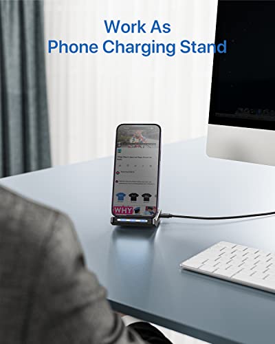 Intoval Charging Station for Apple iPhone/Watch/Airpods, 3 in 1 Foldable Wireless Charger for iPhone 14/13/12/11/XS/XR/XS/X/8, iWatch 8/Ultra/7/6/SE/5/4/3/2, Airpods Pro2/Pro1/3/2/1 (F3,Black)