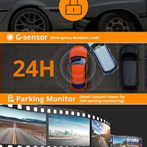 AKASO DL12 2.5K Mirror Dash Cam Voice Control 12" Touch Screen Front and Rear Dual Dash Camera for Cars Night Vision Backup Camera with Sony Starvis Sensor GPS G-Sensor Parking Assistance