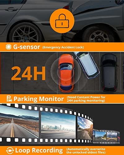 AKASO DL12 2.5K Mirror Dash Cam Voice Control 12" Touch Screen Front and Rear Dual Dash Camera for Cars Night Vision Backup Camera with Sony Starvis Sensor GPS G-Sensor Parking Assistance