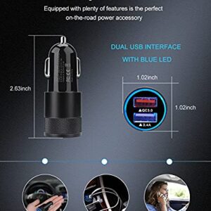 iPhone Car Charger Fast Charging for iPhone 14 13 12 Pro Max Mini SE 11Pro Max X 10 XR XS 8 Plus, 30W Dual Port Cigarette Lighter Adapter + Braided Apple Lightning Cable i Phone Charger Cord Wire 6FT