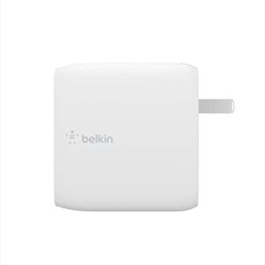 Belkin BoostCharge USB C 68W GaN Wall Charger with Dual Ports - iPhone Charger Fast Charging, Type C Charger, USB C Charger w/ PD for Samsung Galaxy, iPad Pro, Macbook Pro, Includes 2M USB C Cable