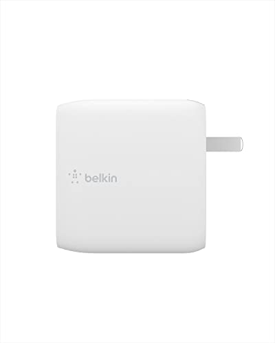 Belkin BoostCharge USB C 68W GaN Wall Charger with Dual Ports - iPhone Charger Fast Charging, Type C Charger, USB C Charger w/ PD for Samsung Galaxy, iPad Pro, Macbook Pro, Includes 2M USB C Cable