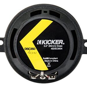 KICKER DSC350 3.5-Inch (89mm) Coaxial Speakers, 4-Ohm (Pair)