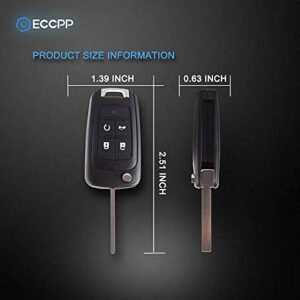 ECCPP key fob for chevy cruze Key Fob (Shell Case) for GMC Terrain for buick Allure LaCrosse Regal Verano Encore for Chevy Camaro Cruze Malibu Equinox Sonic Impala OHT01060512 (2pcs)